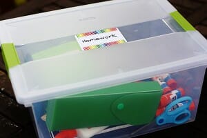 Simplify Your Evening Routine with a Homework Box | Andrea Dekker