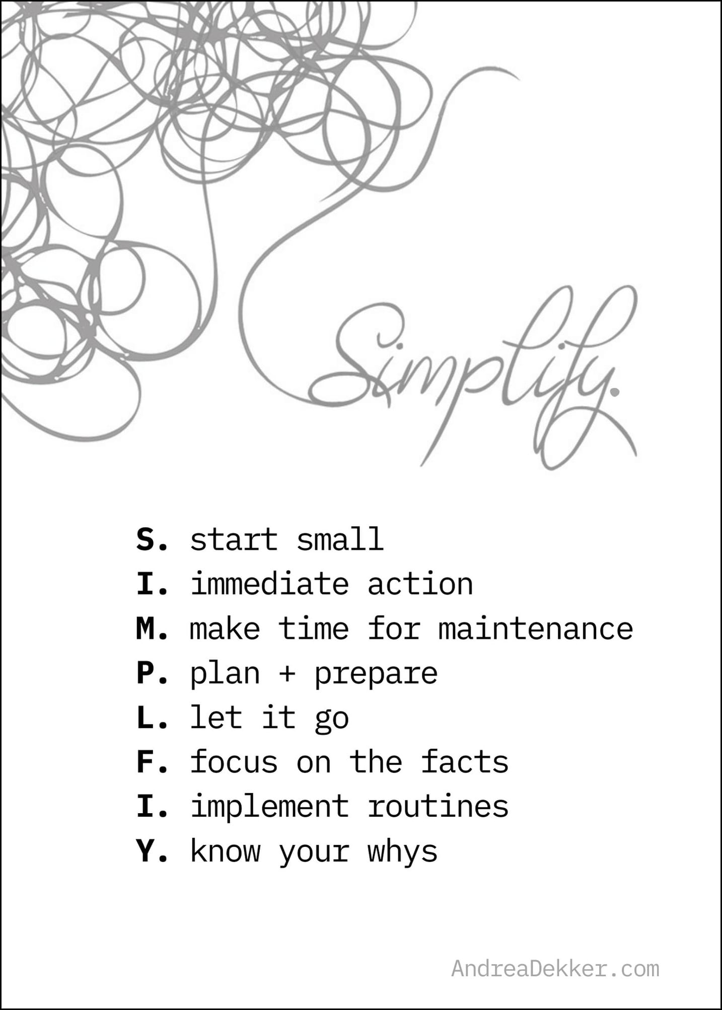 SIMPLIFY: 8 Steps to a Simpler Home and Life | Andrea Dekker